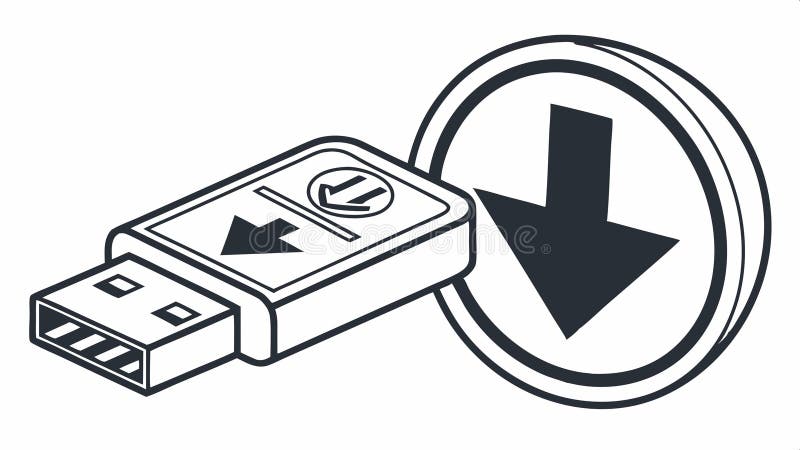 USB Download Symbol, Data Transfer and Internet Vector Design ...