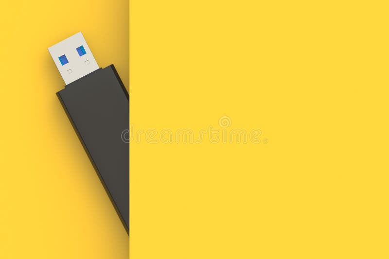 Usb drive behind the wall stock illustration. Illustration of data ...