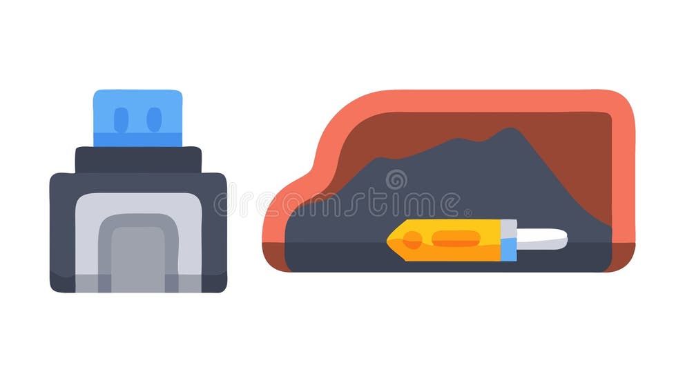 USB Drive in Cave, Secure Off-Grid Storage, Vector Design Generative AI ...
