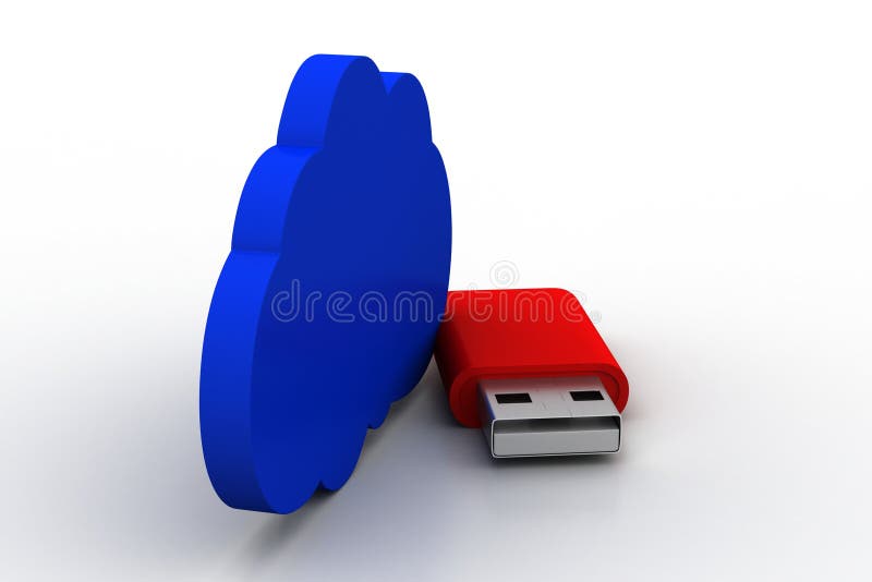 Usb drive with cloud stock illustration. Illustration of modern - 70124740