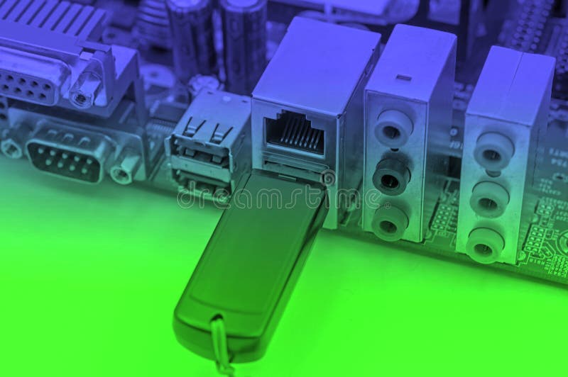 Usb Drive Connected To Motherboard Stock Photo - Image of mainboard ...