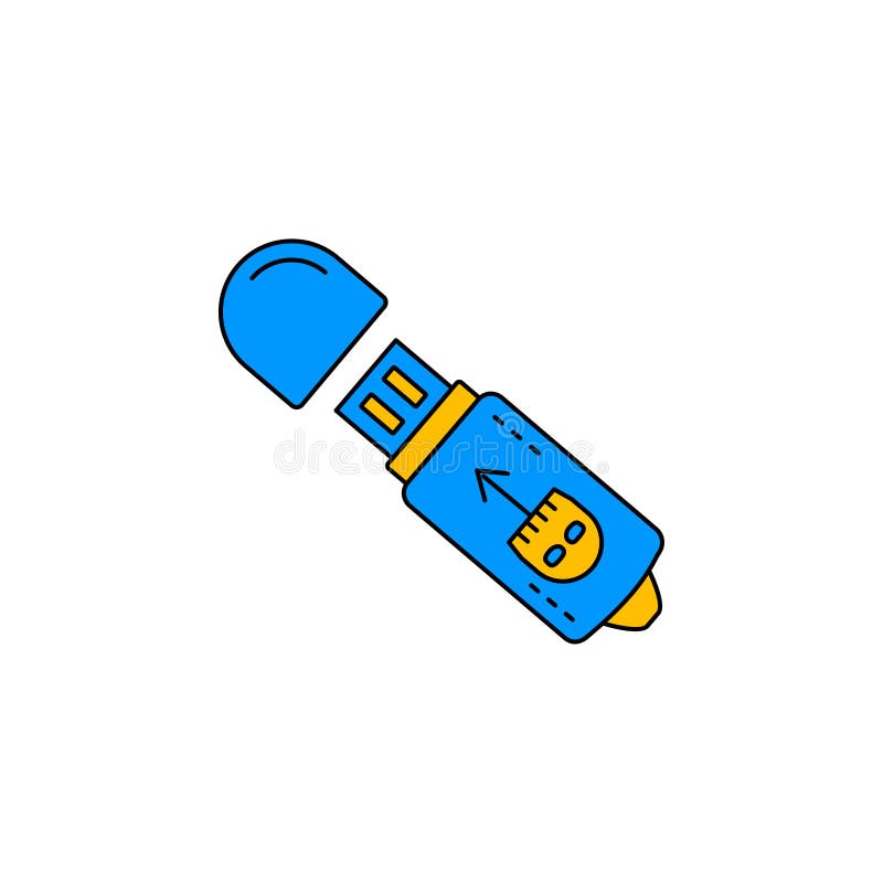 USB Drive Cyber Attack Icon Vector Stock Vector - Illustration of ...