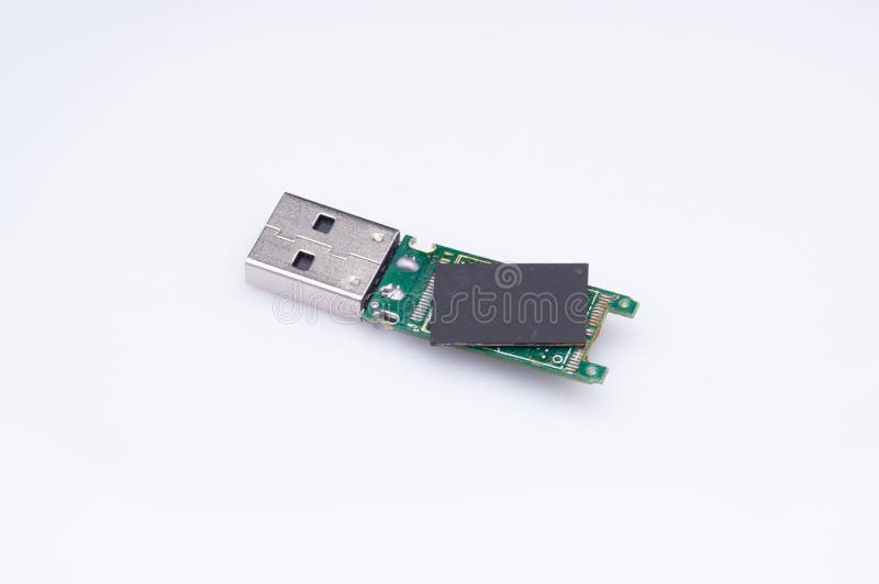 USB Drive with Exposed Circuit Board and Components Stock Photo - Image ...