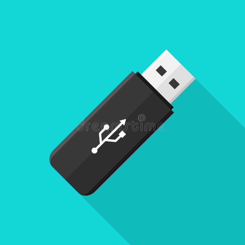 Usb Drive. Flash Memory Stick. Flat Icon of Usb Drive with Memory Card ...