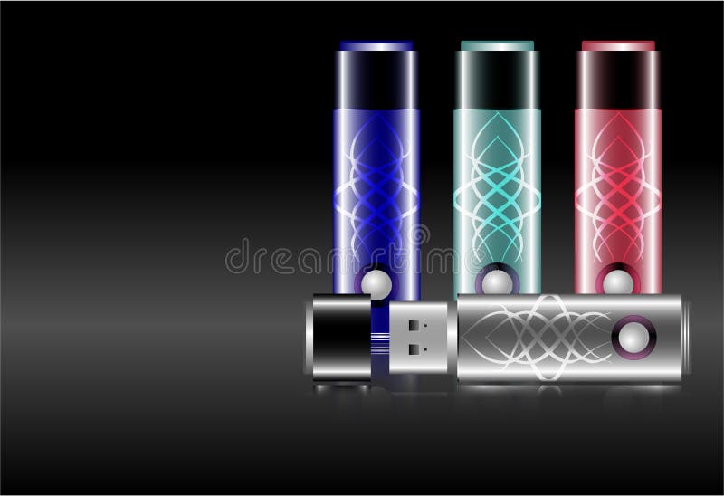 Usb Drive Flash Memory Stick, Portable Storage Stock Illustration ...