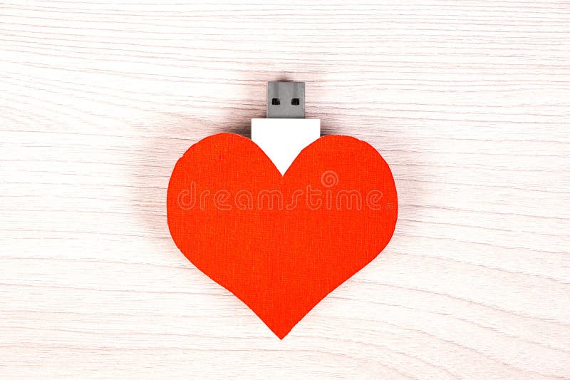 USB Drive with a Heart stock image. Image of amorous - 382200175