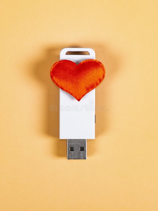 USB Drive with a Heart stock photo. Image of data, message - 218712618