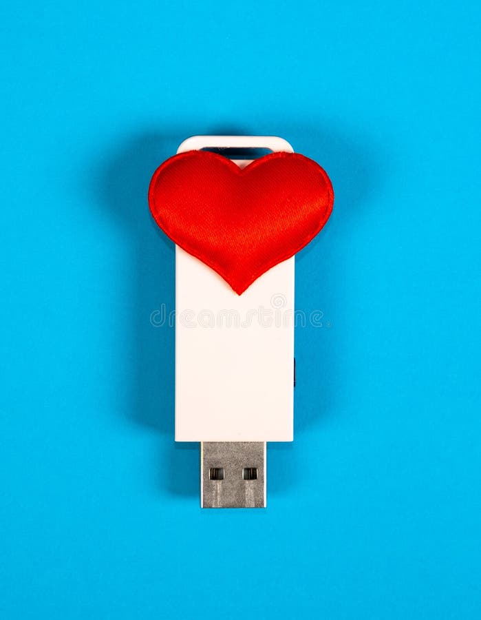 USB Drive with a Heart stock photo. Image of object - 220067674