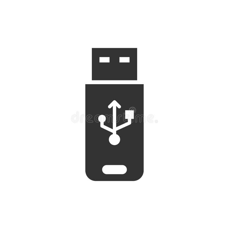 Usb Drive Icon in Flat Style. Flash Disk Vector Illustration on White ...