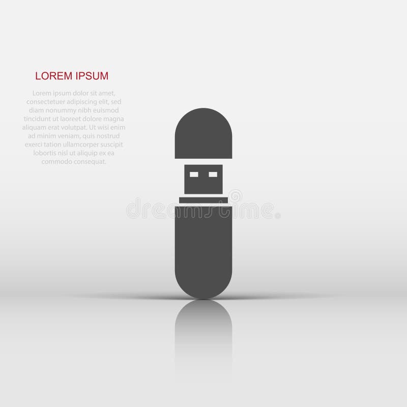 Usb Drive Icon in Flat Style. Flash Disk Vector Illustration on White ...