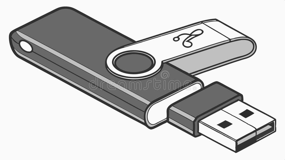 USB Drive Illustration, Data Storage and Portable Memory Device Vector ...
