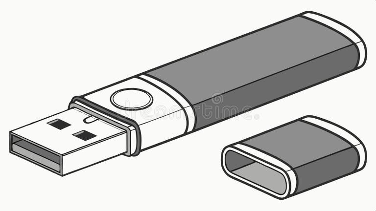USB Drive Illustration, Data Storage and Portable Memory Device Vector ...