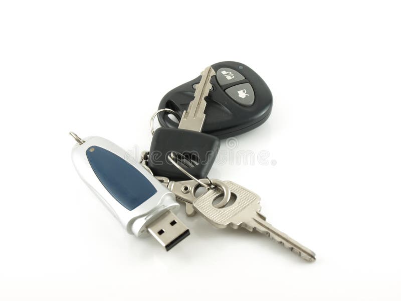 USB drive and key from car stock photo. Image of unlocking - 13571816