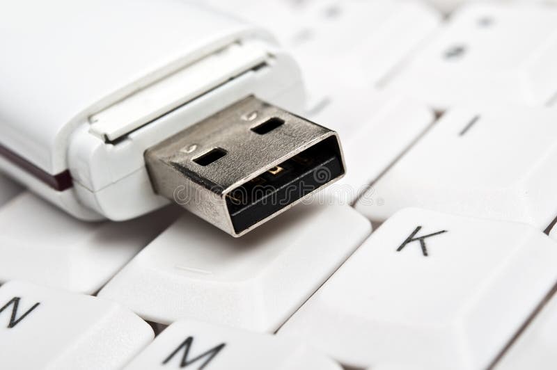 Usb drive on keyboard stock photo. Image of keypad, communication ...