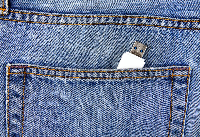 USB Drive in the Pocket stock photo. Image of pattern - 144028848