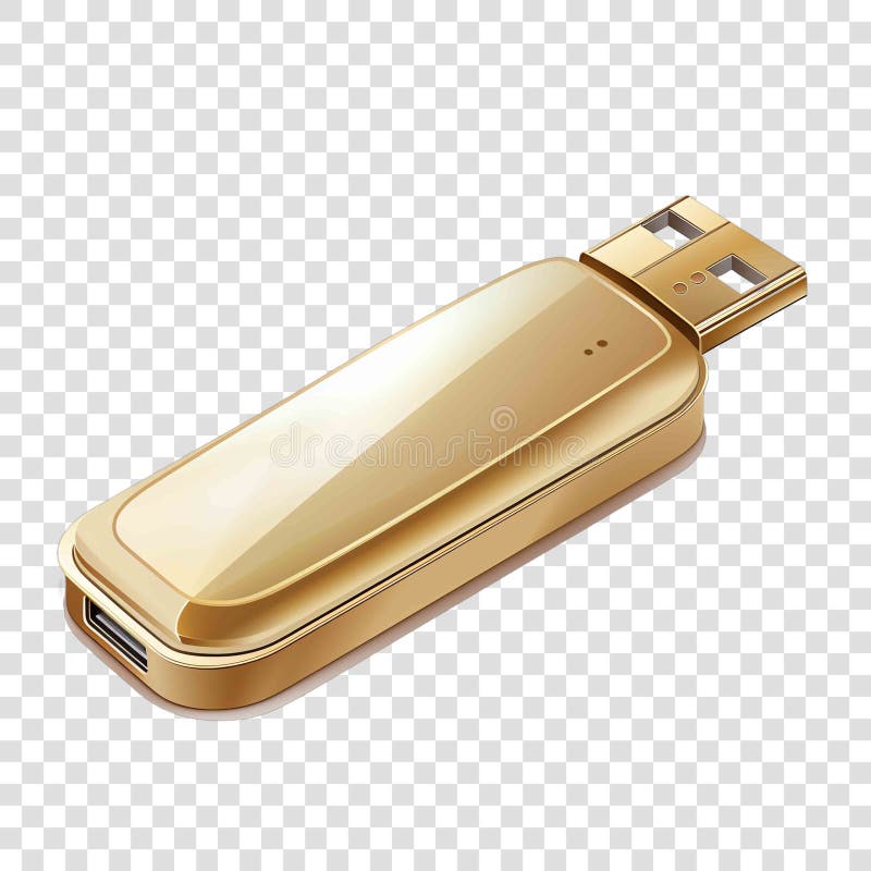 USB Drive Transparent Background Realistic Element Stock Illustration ...