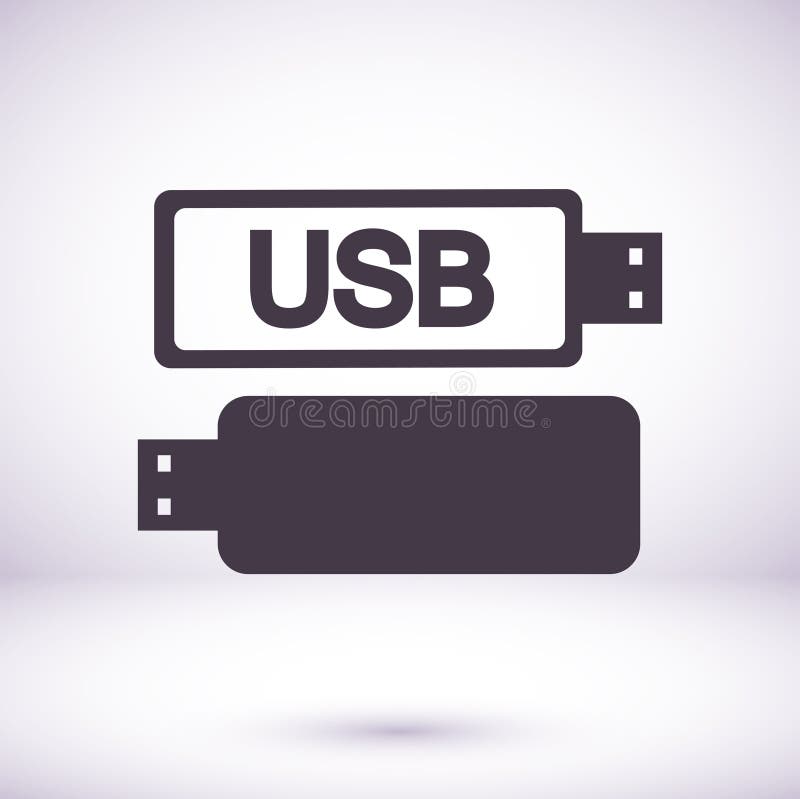 Usb Drive Vector Icon in Flat Style. Flash Disk Vector Illustration on ...