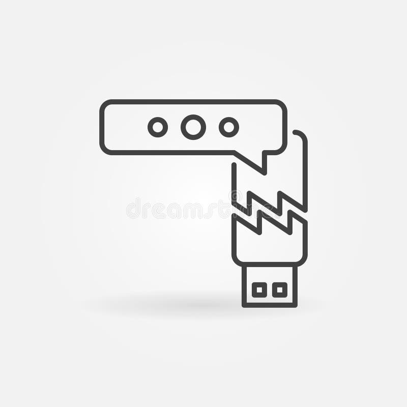 USB Drive Virus Vector Outline Concept Icon Stock Vector - Illustration ...