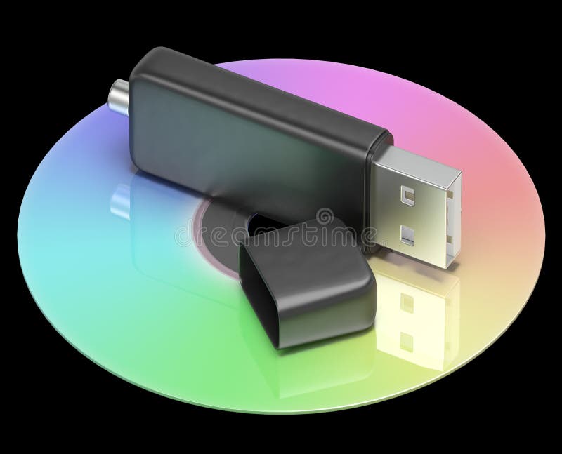 Usb and Dvd Memory Shows Portable Storage Stock Illustration ...