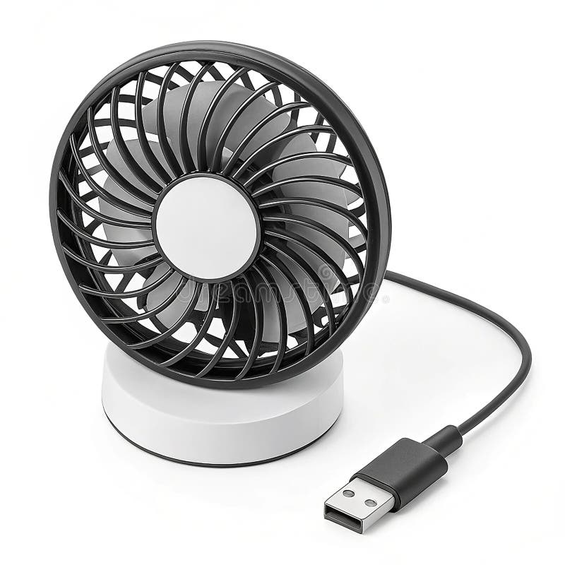 USB Fan on White Background Stock Illustration - Illustration of ...