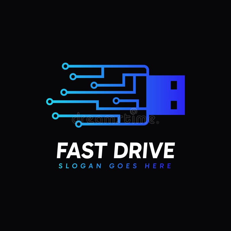 Usb Fast Drive Logo Design. Tech Symbol Icon Logo Vector Illustration ...