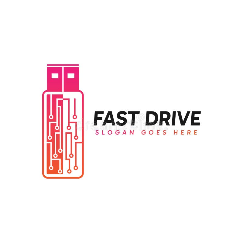 Usb Fast Drive Logo Design. Tech Symbol Icon Logo Vector Illustration ...