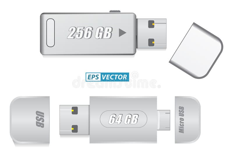 Set of Blank Pen Usb Drive Isolated or Usb Flash Drive Template for ...