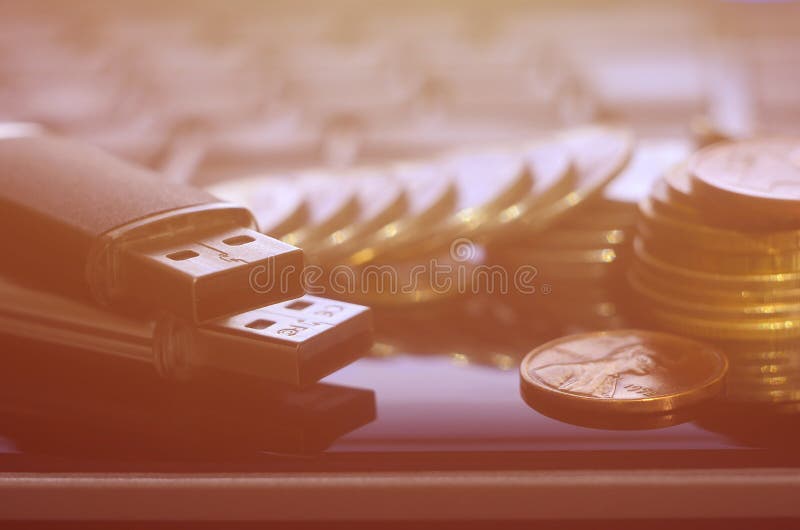 Earning internet money stock image. Image of monitor - 44861639