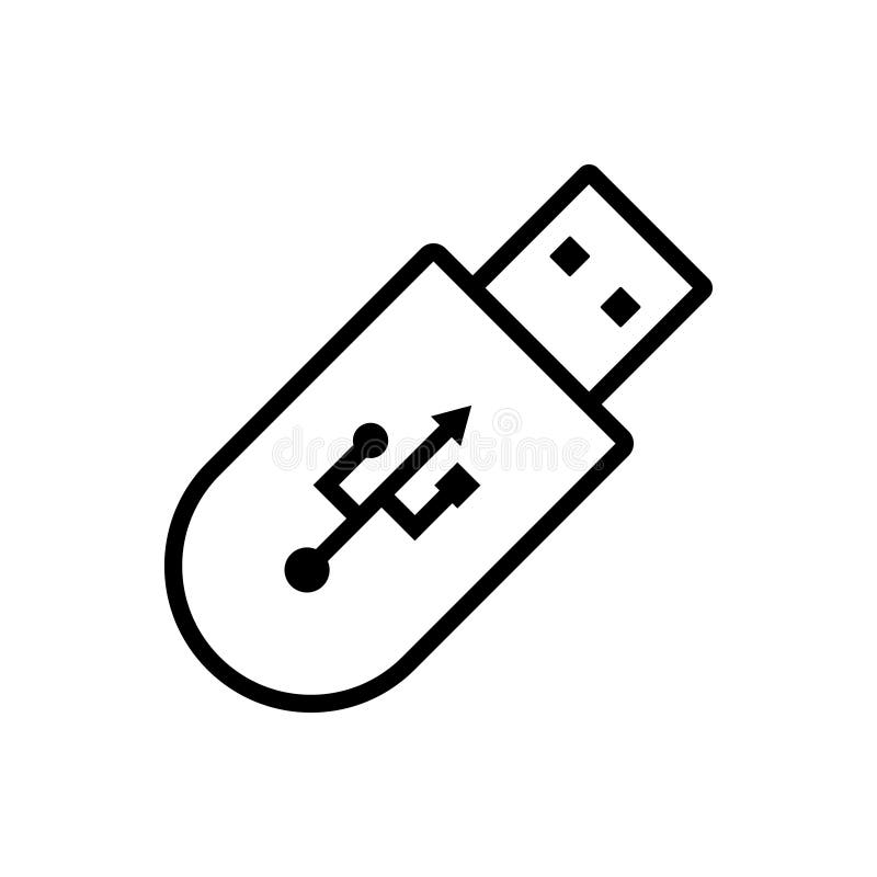 Usb Flash Disk Outline Icon. Symbol, Logo Illustration for Mobile ...