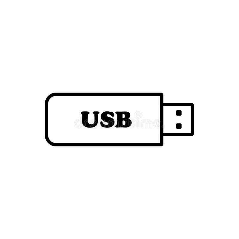 Usb Flash Disk Outline Icon. Symbol, Logo Illustration for Mobile ...