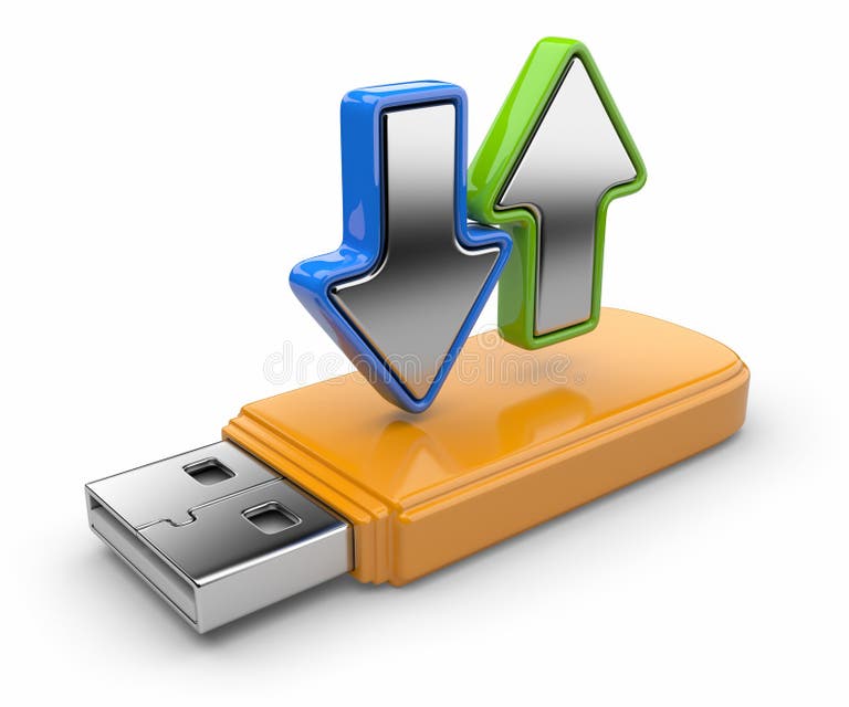 USB Flash Drive and Arrow 3D. Stock Illustration - Illustration of ...