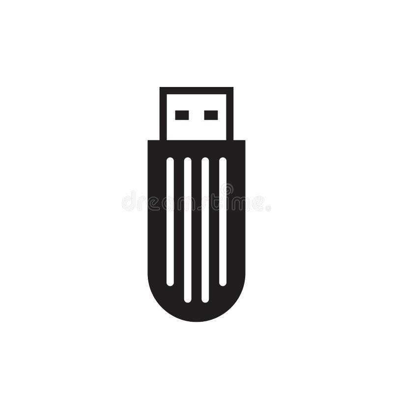 USB Flash Drive - Black Icon in Flat Design Graphic Style. Flash Card ...