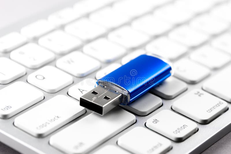 USB Flash Drive on Computer Laptop Keyboard Editorial Image - Image of ...
