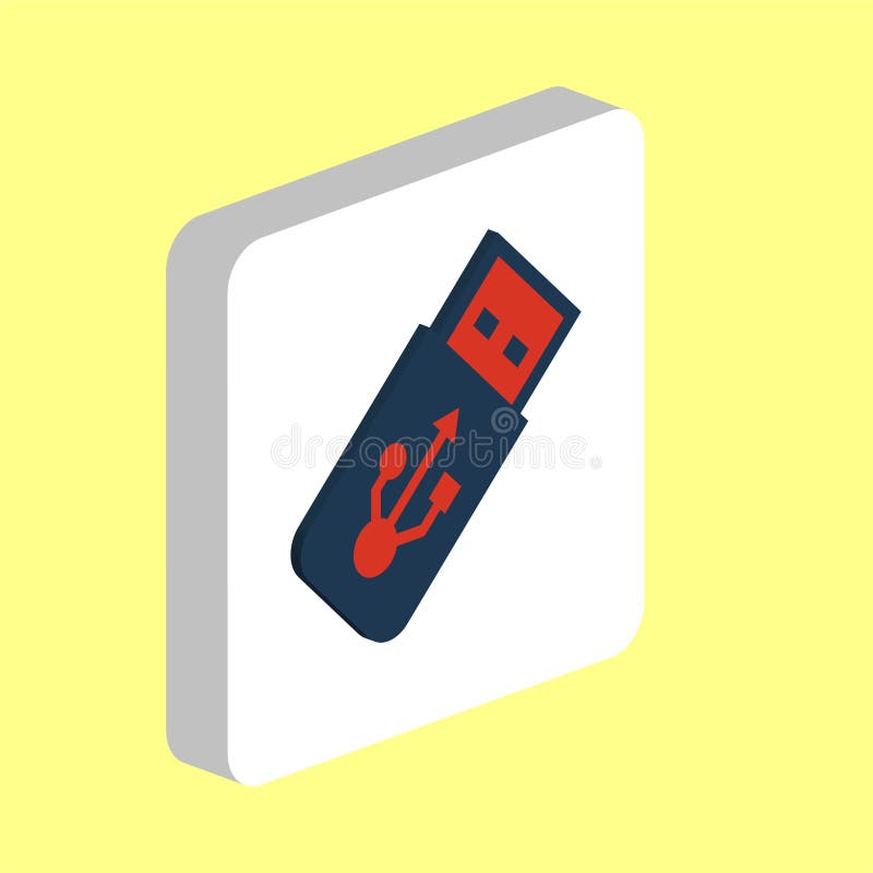 USB Flash Drive Computer Symbol Stock Vector - Illustration of disk ...