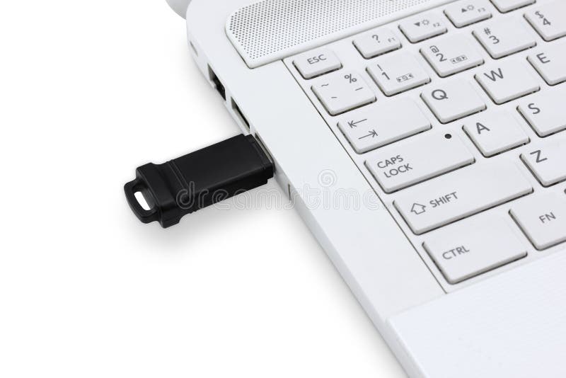 USB Flash Drive Connecting To Laptop Stock Image - Image of laptop ...