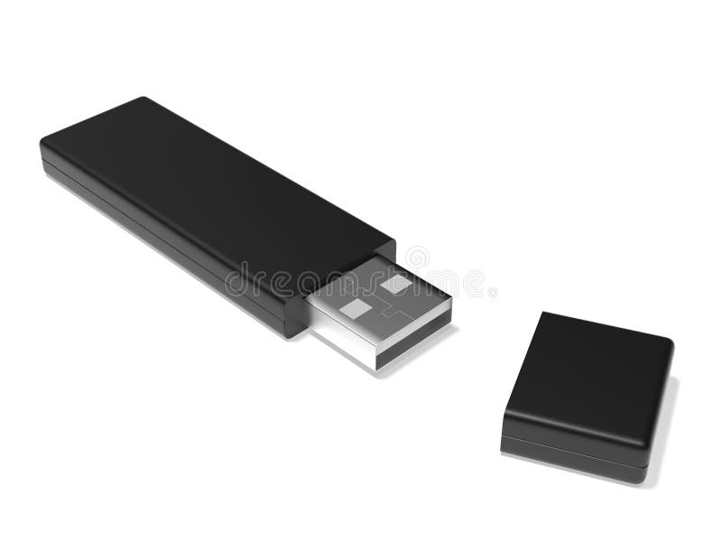 USB Flash Drive. 3d Rendering Illustration Isolated Stock Illustration ...