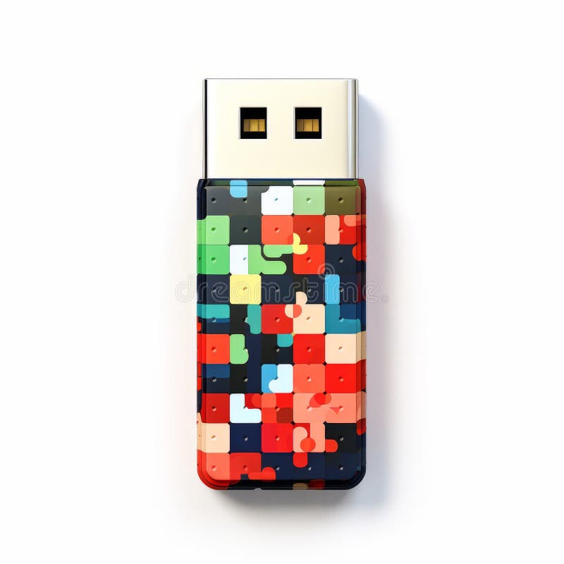 Colorful Neoplastic Usb Drive with Hidden Details Stock Illustration ...