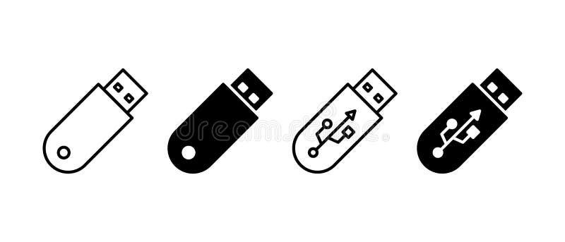 Usb Flash Drive. Usb Disk Simbol Stock Vector - Illustration of socket ...