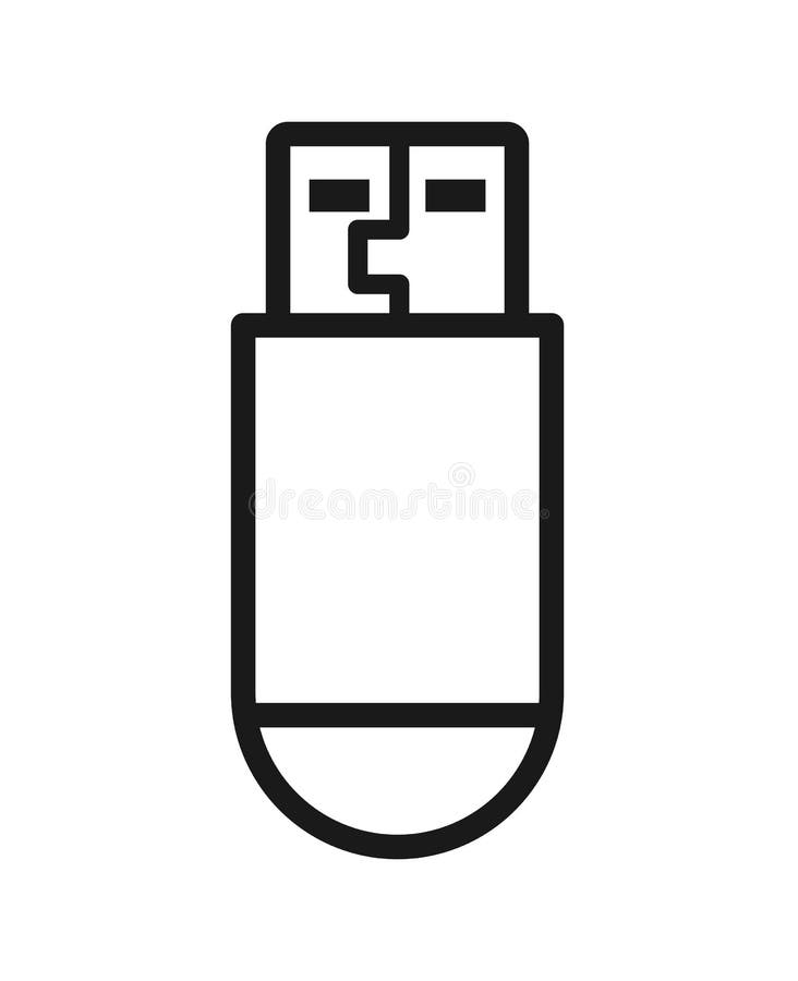 USB Flash Drive, Empty Outline. Simple Design for Websites and Apps ...