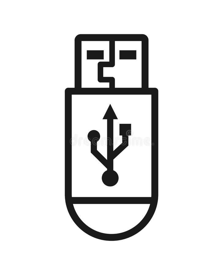 USB Flash Drive, Empty Outline. Simple Design for Websites and Apps ...