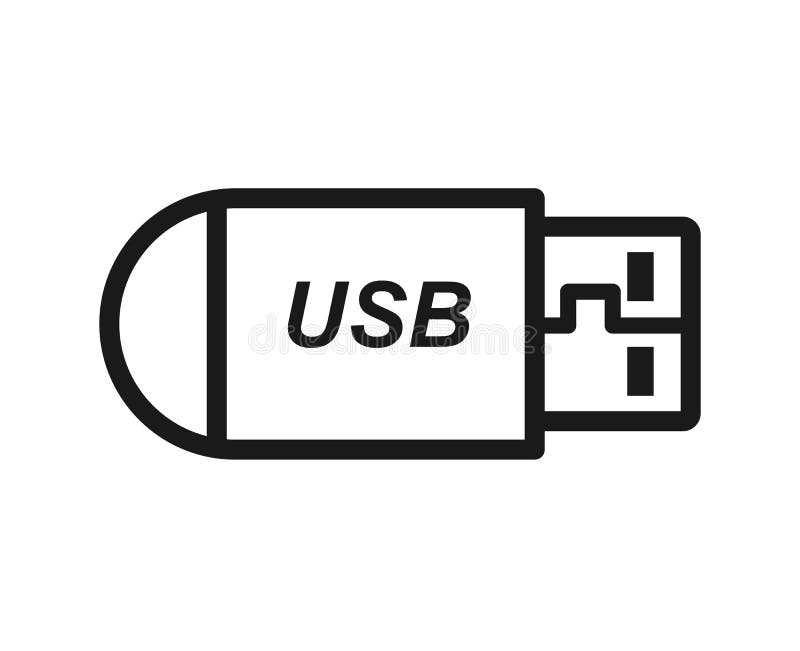 USB Flash Drive, Empty Outline. Simple Design for Websites and Apps ...