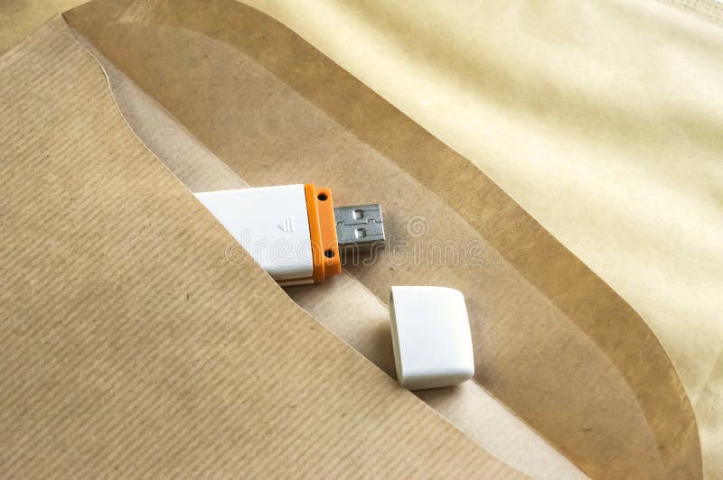 USB Flash Drive in Envelope Stock Photo - Image of concept, envelope ...