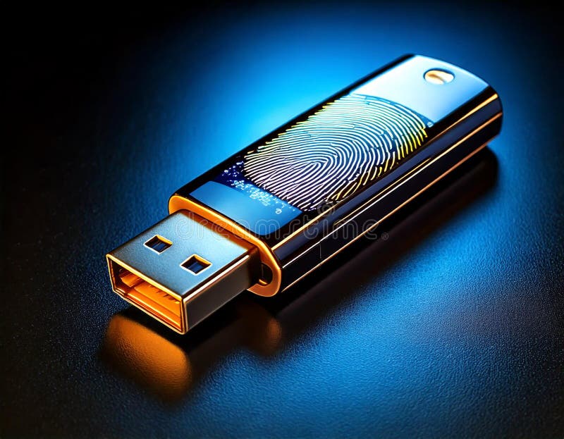 A USB Flash Drive with a Fingerprint on it Stock Image - Image of ...