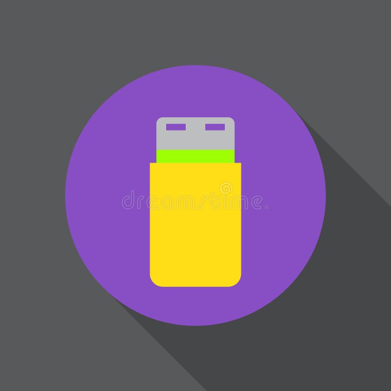 USB Flash Drive Flat Icon. Round Colorful Button, Circular Vector Sign, Logo Illustration Stock ...