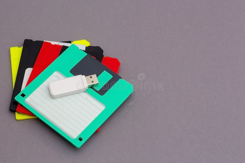 USB Flash Drive and Floppys Stock Image - Image of plastic, diskette ...