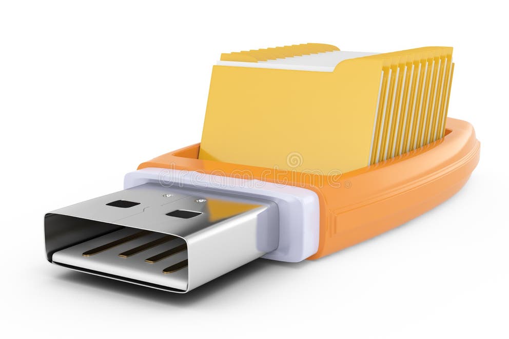 Usb Flash Drive and Folders Stock Illustration - Illustration of ...