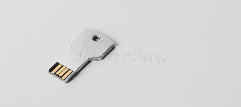 USB Flash Drive in the Form of a Metal Key Stock Image - Image of disk ...