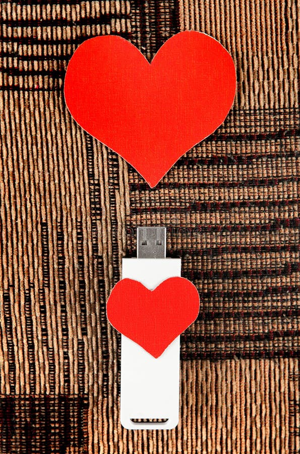 USB Flash Drive with Heart Shape Stock Photo - Image of greeting, heart ...