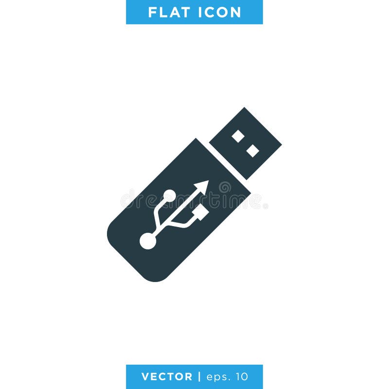 USB Flash Drive Icon Vector Logo Design Template. Stock Vector ...
