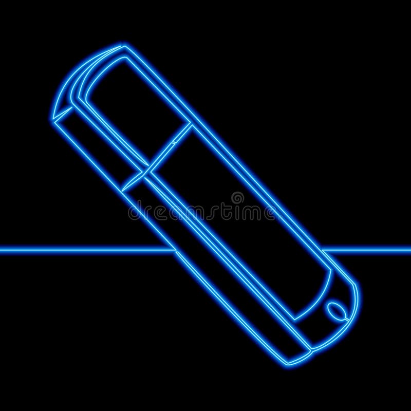 USB Flash Drive Icon Neon Glow Vector Concept Stock Vector ...